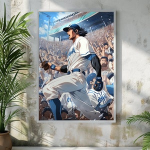 Baseball Player at Bat Field Poster Trending Anime Art Visual Key ...