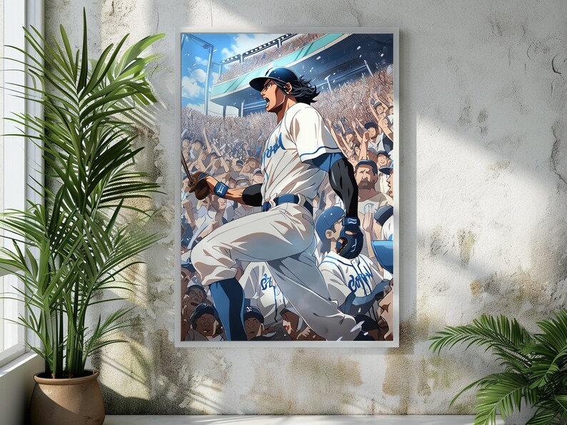 Baseball Player at Bat Field Poster Trending Anime Art Visual Key ...