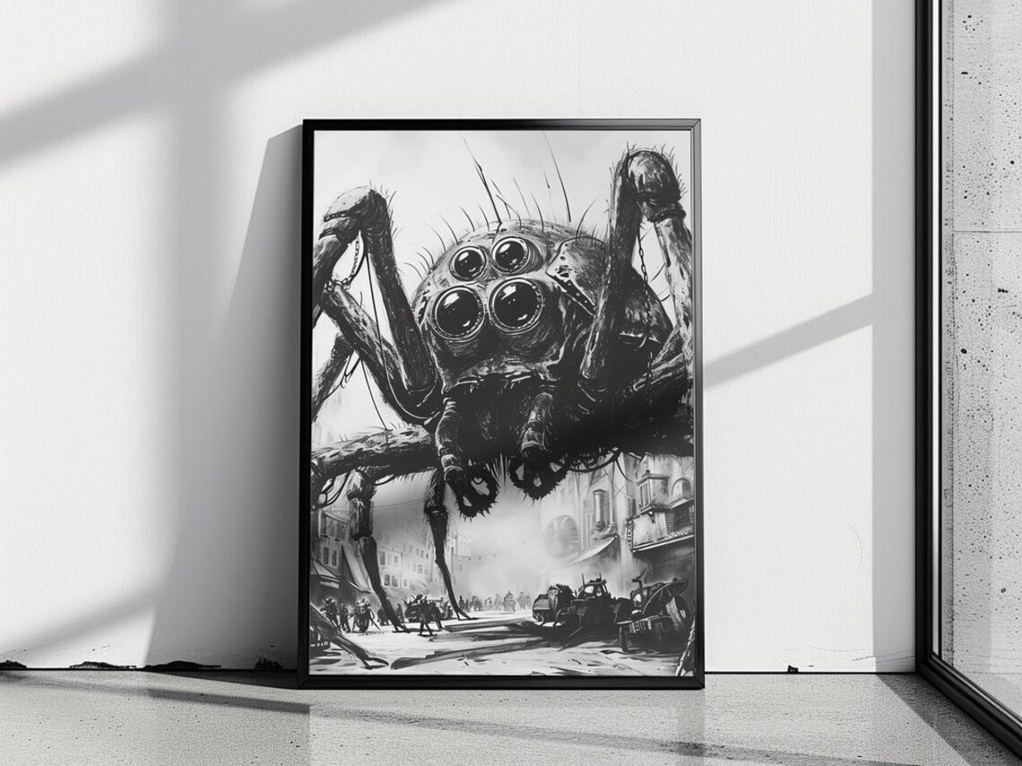 Monochrome Steampunk Spider Concept Art Altermodern RPG Rulebook ...