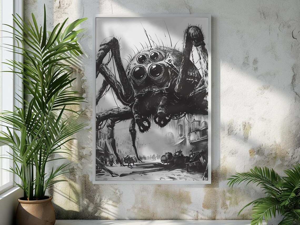 Monochrome Steampunk Spider Concept Art Altermodern RPG Rulebook ...