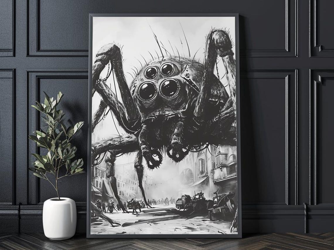 Monochrome Steampunk Spider Concept Art Altermodern RPG Rulebook ...