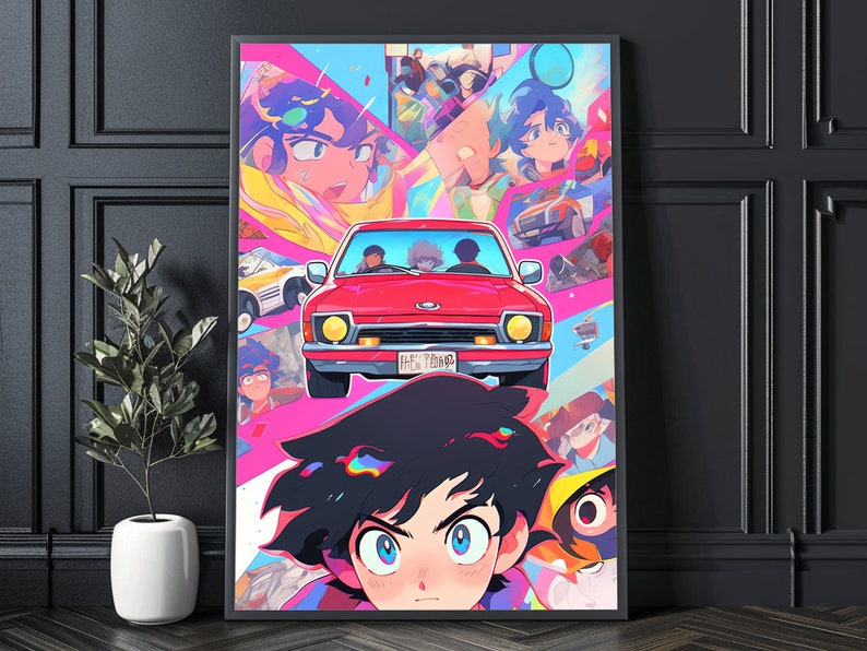 Anime Characters Auto Poster 80s Vibe Art OVA Style X4 X2 Series Retro ...