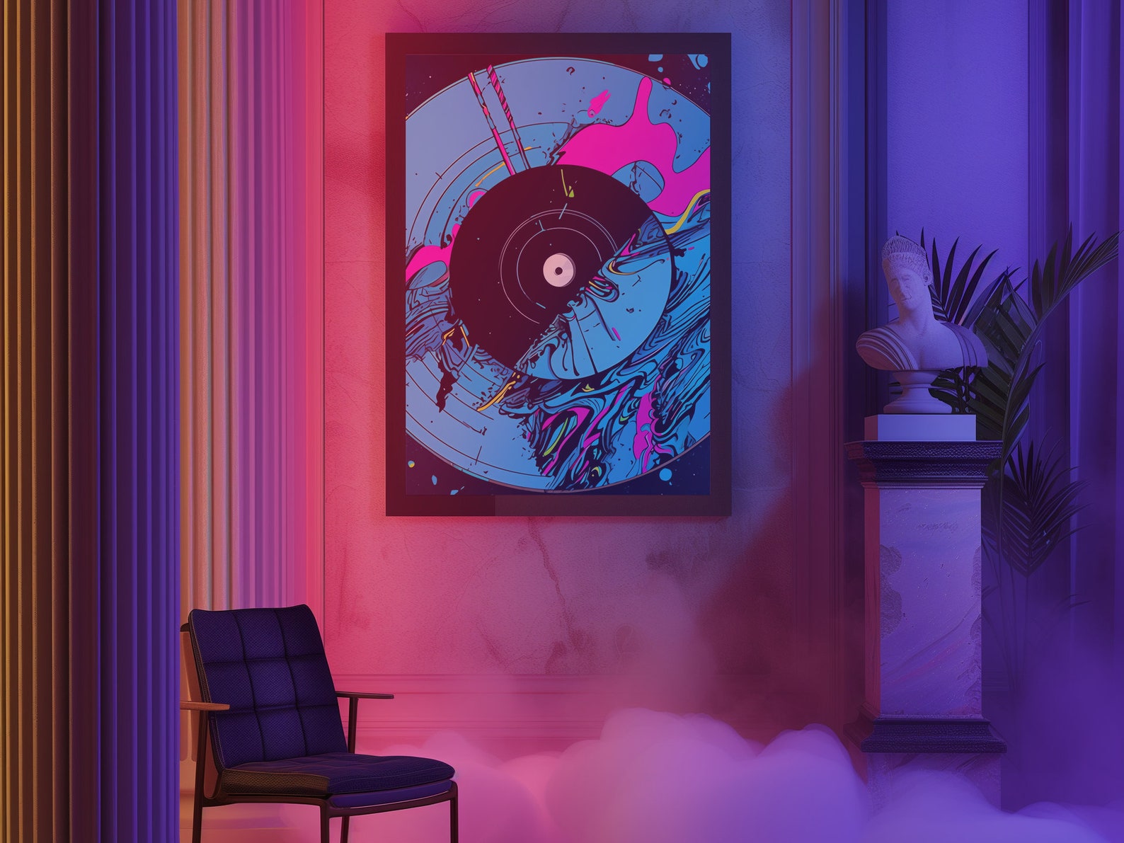 Funk Art Music Retro Poster Silk Screen Spinning Records Vinyl Design ...
