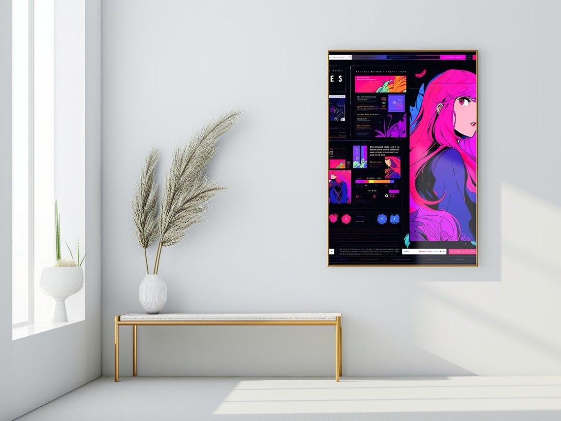 Pink Haired Girl Synchromism Art Poster Trending Art Award Winning ...