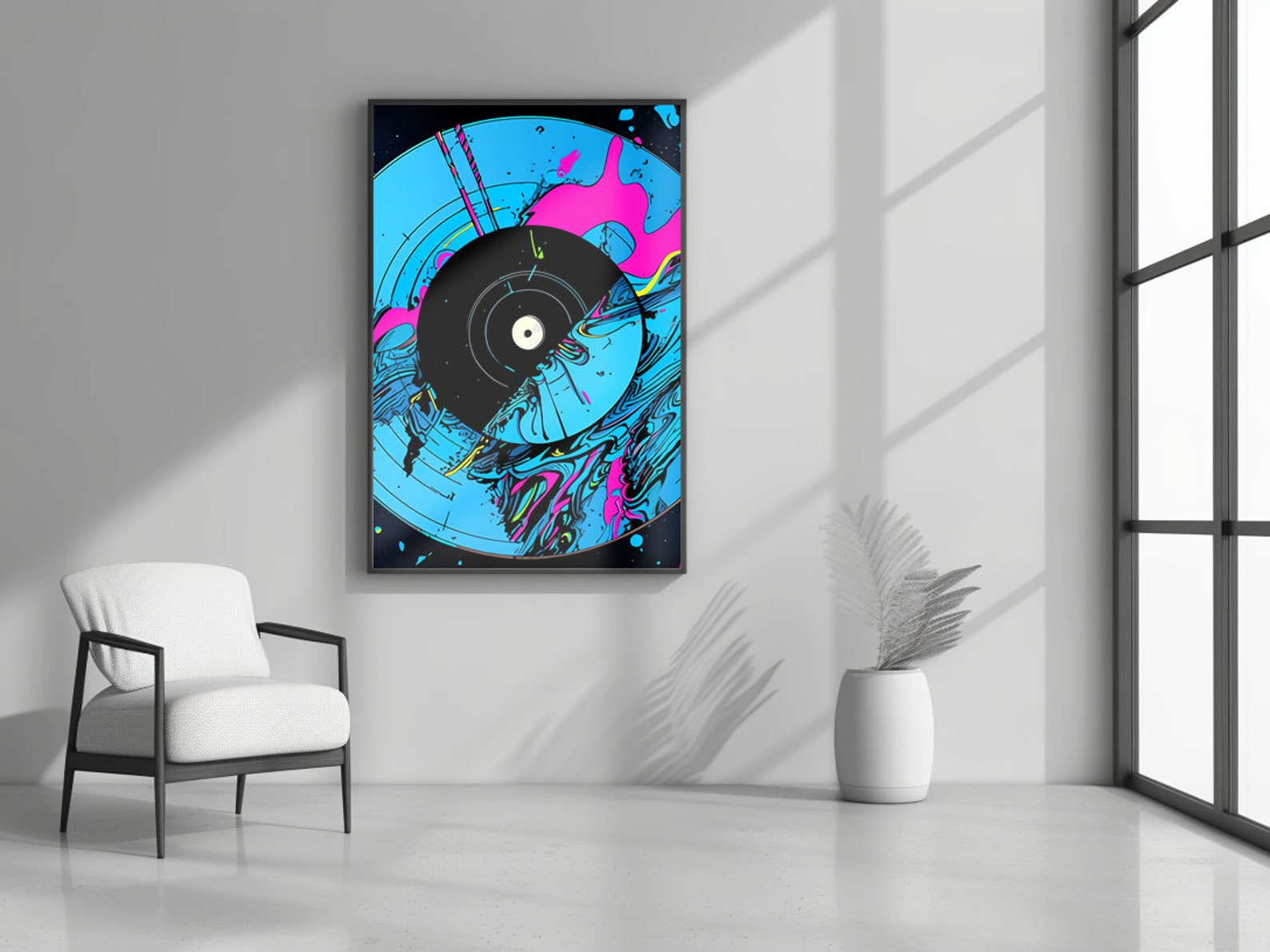 Funk Art Music Retro Poster Silk Screen Spinning Records Vinyl Design ...
