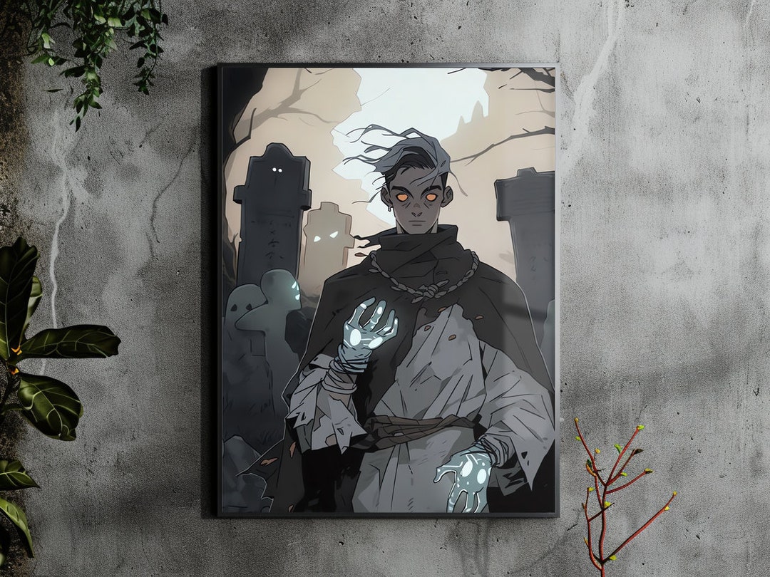 Gothic Art Poster Eerie Grim Style Demon Slayer Character Man in ...