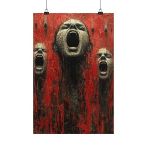 Screaming Faces Artwork Oil Painting Neo-expressionism Dystopian Art ...