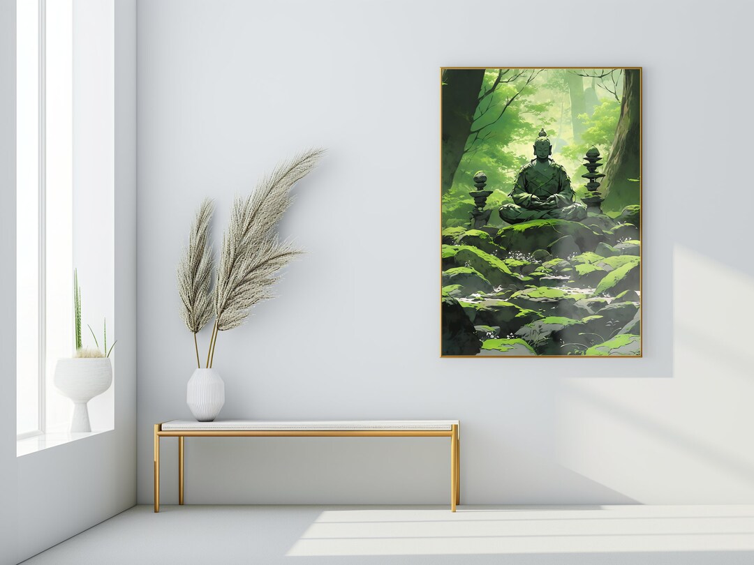 Zen Aesthetic Artwork Fantasy Imagery, Figure Seated in Forest ...