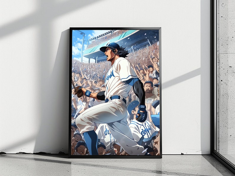 Baseball Player at Bat Field Poster Trending Anime Art Visual Key ...