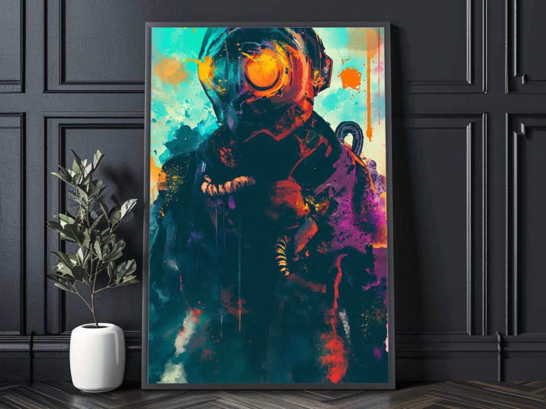Cyberpunk Nuclear Art Gas Mask Poster Helghast-inspired Futuristic ...