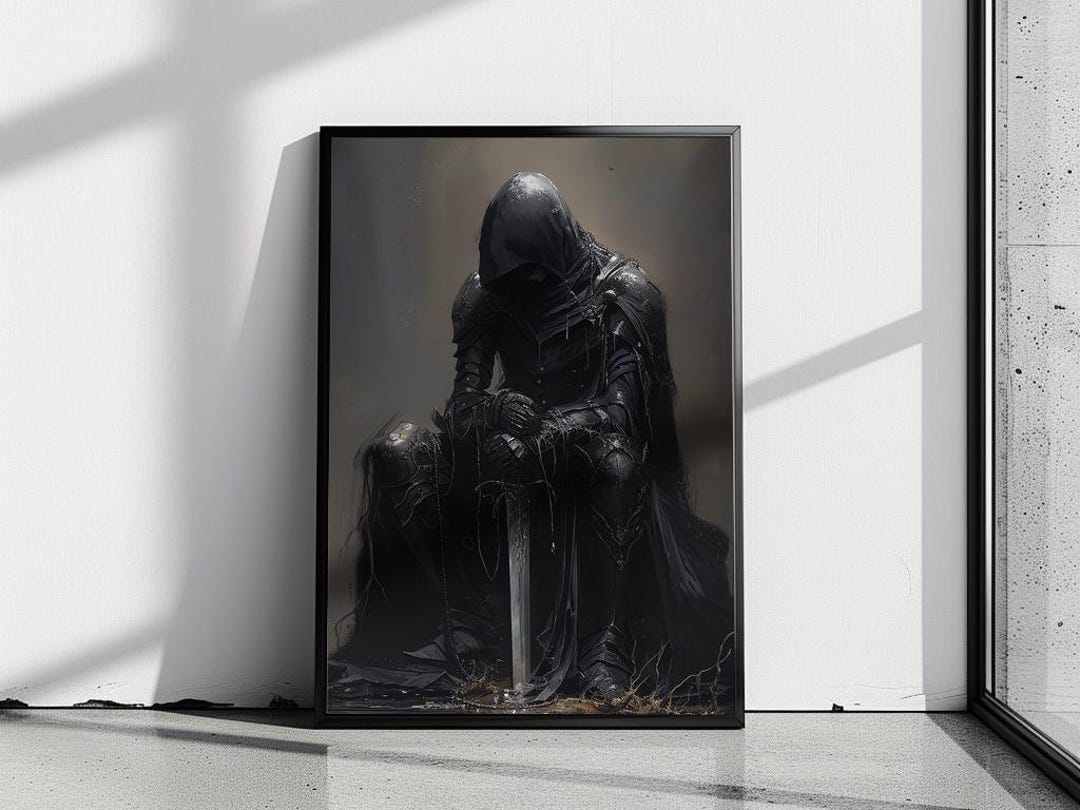 Gothic Noble Elf Male Fantasy Portrait Dark Warrior Art Black Robes ...