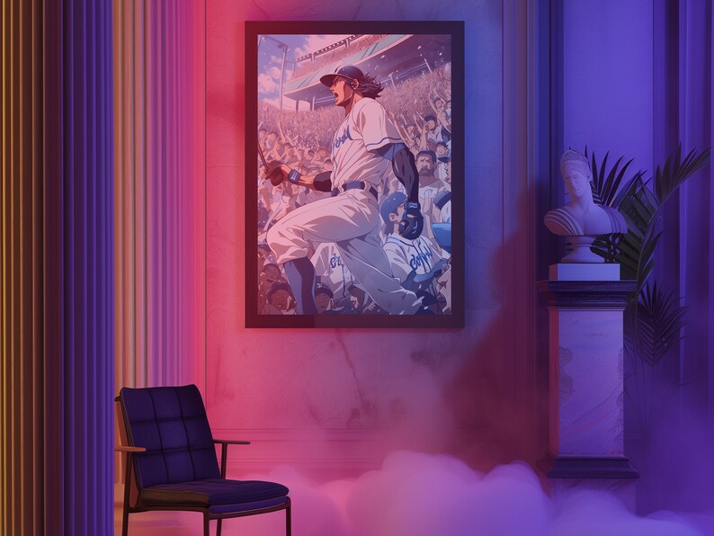 Baseball Player at Bat Field Poster Trending Anime Art Visual Key ...