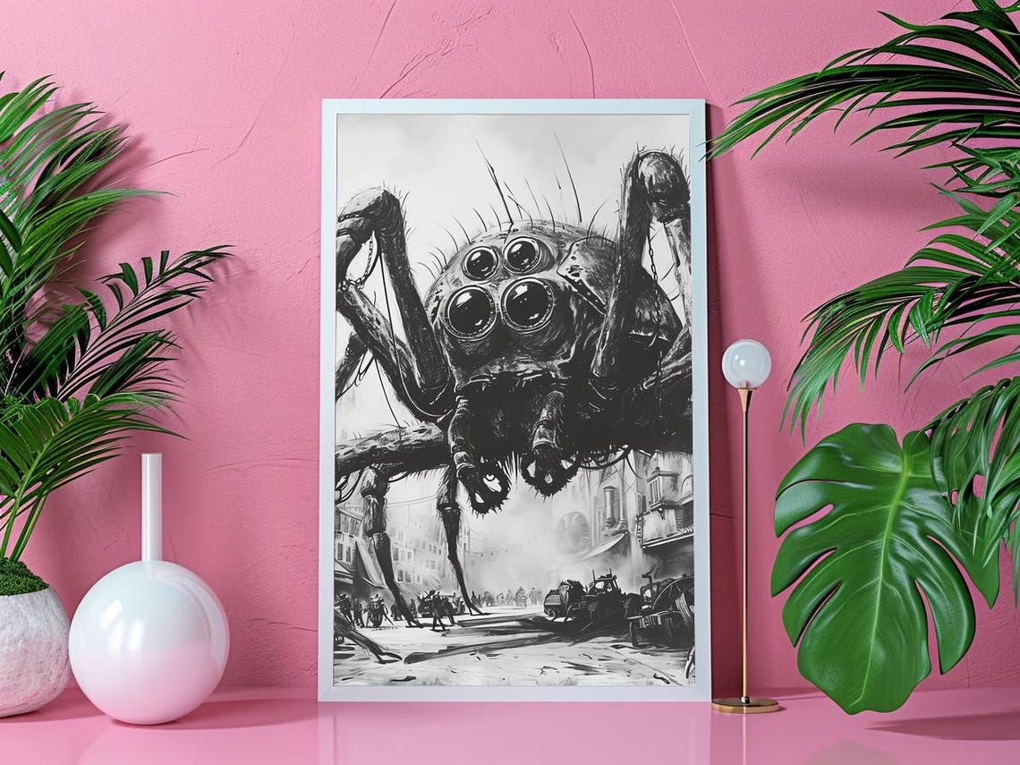Monochrome Steampunk Spider Concept Art Altermodern RPG Rulebook ...