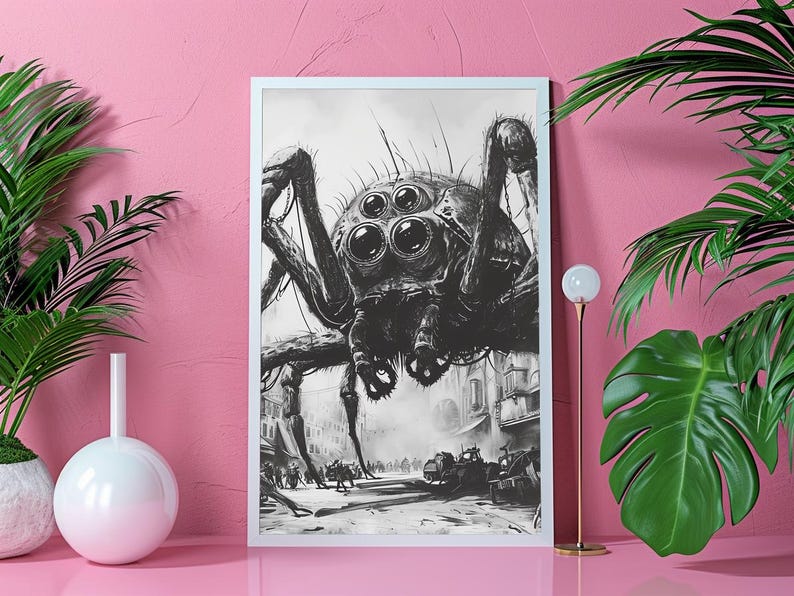 Monochrome Steampunk Spider Concept Art Altermodern RPG Rulebook ...