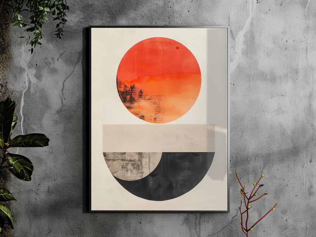 Geometric Abstract Sun & Moon Poster Ultra-fine Detailed Art Trending ...