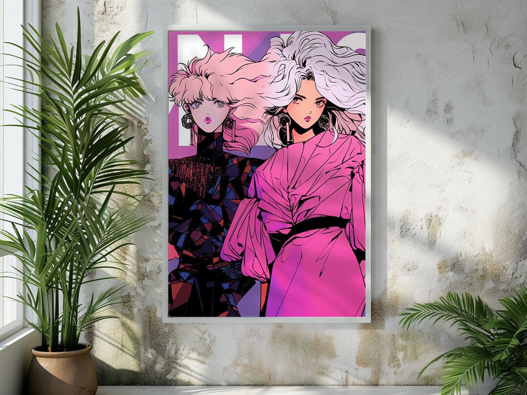 Cyberpunk Art Poster 80s Anime OVA Style Neogeo 8.0s Era Dynamic Women ...