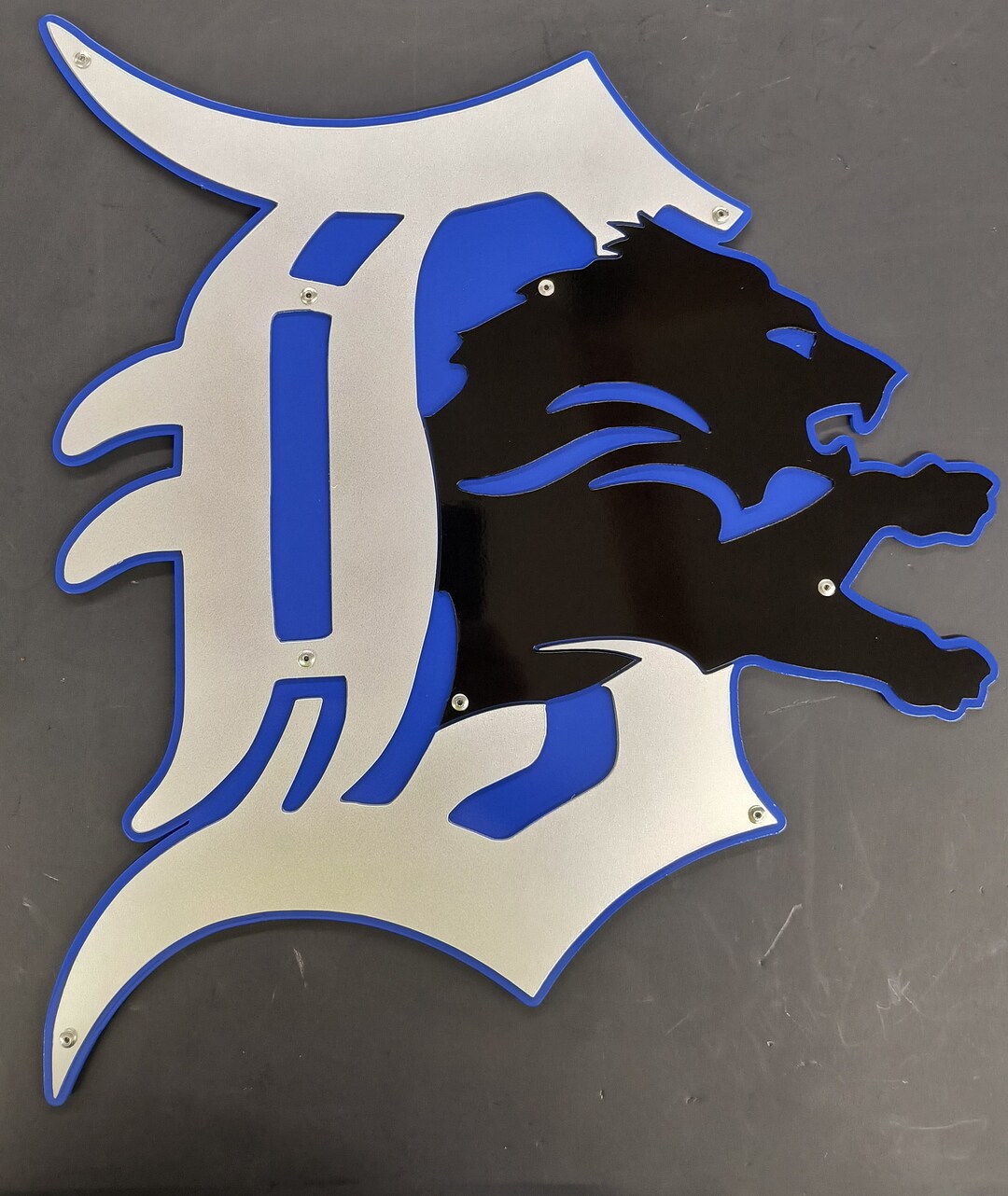 Detroit Lions Custom Steel Sign 16" Tall 14 Gauge Multi Layer ...