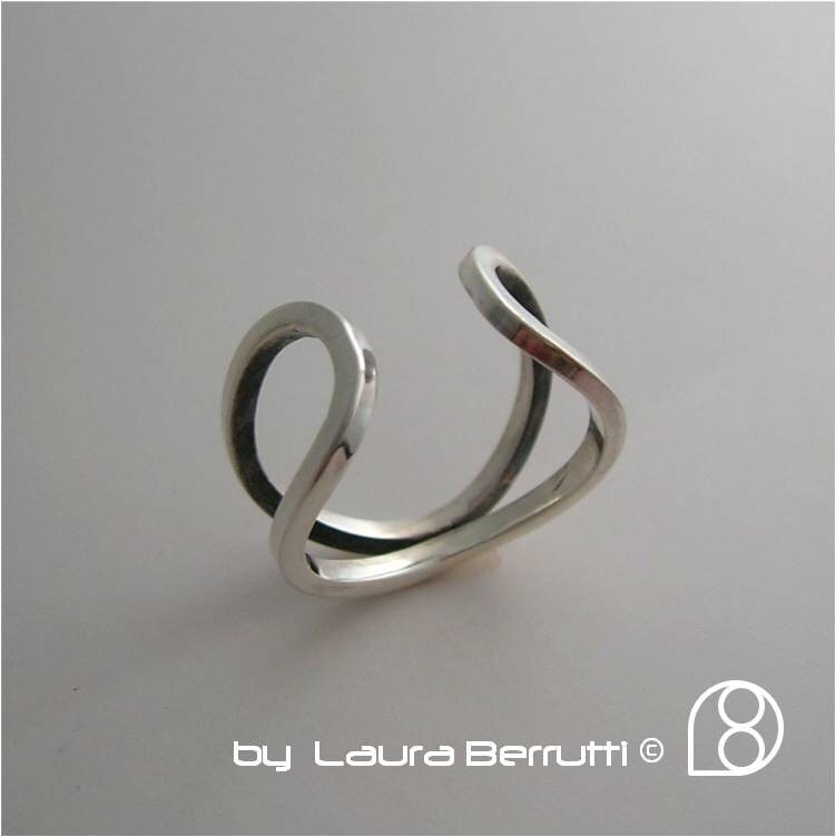 Sterling Silver Ring Framed Shape Open on the Top - Etsy