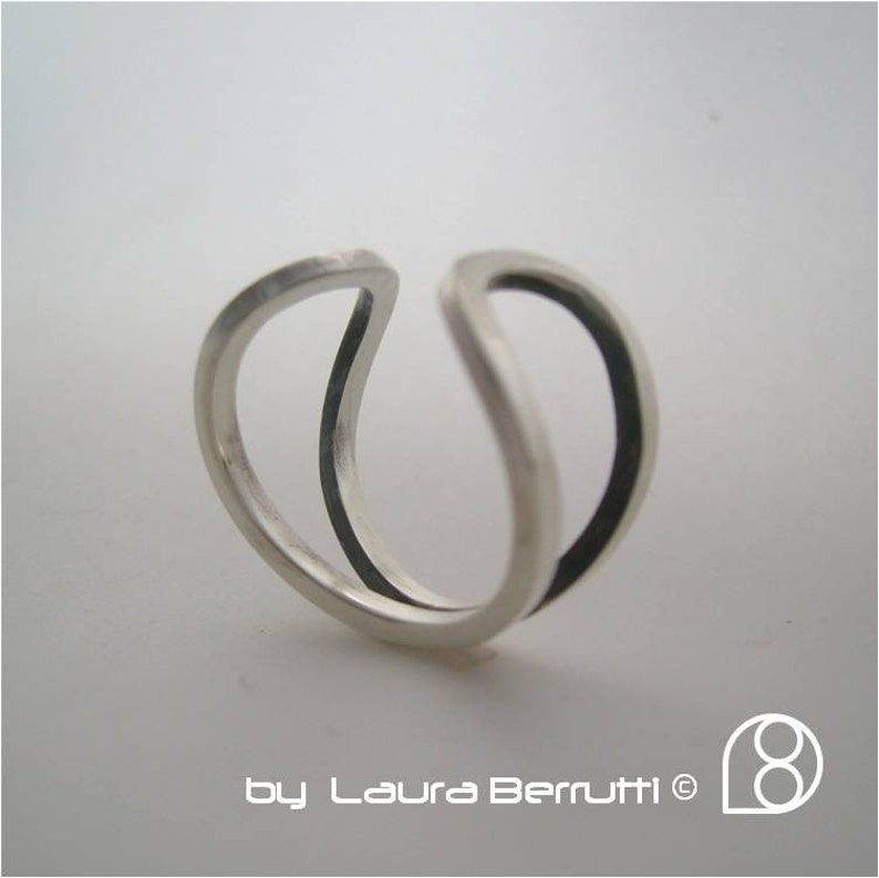 Sterling Silver Ring Framed Shape Open on the Top - Etsy