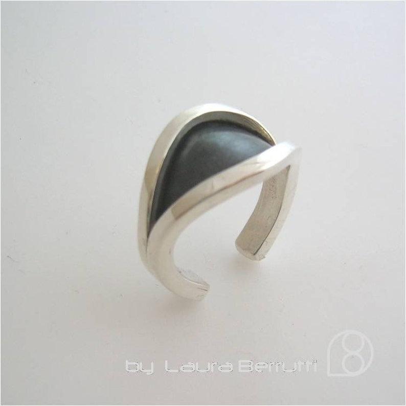Sterling Silver Open Ring Eye Shaped - Etsy