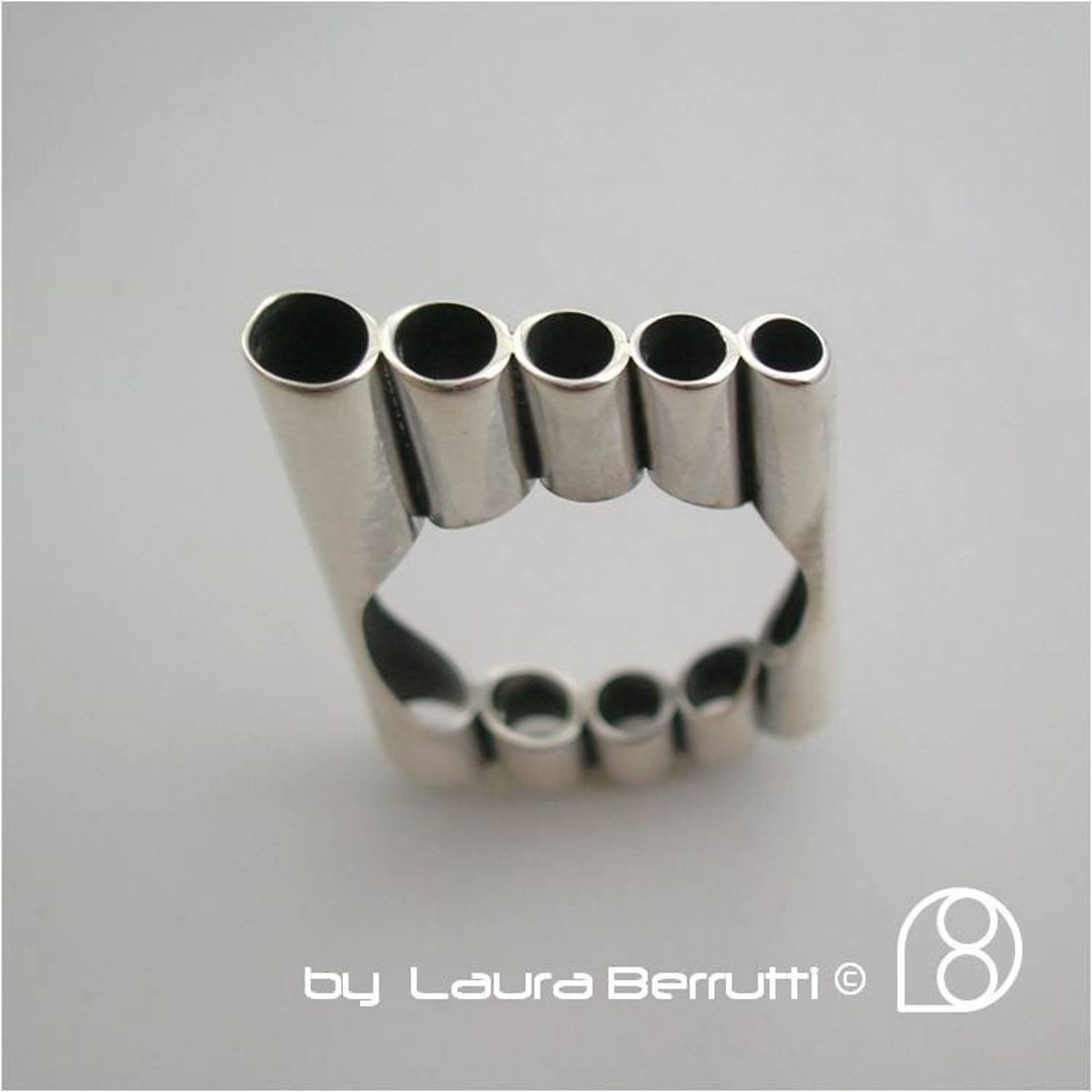 Sterling Silver Ring Made With Tubes - Etsy