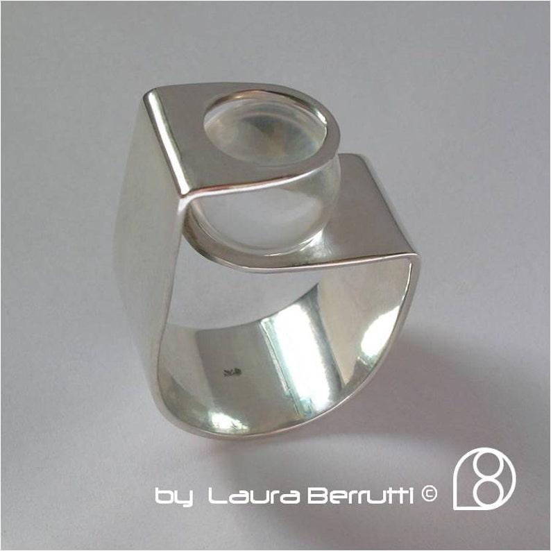 Sterling Ring With Crystal Rock Sphere - Etsy