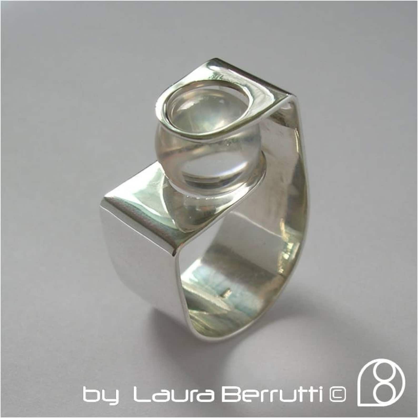 Sterling Ring With Crystal Rock Sphere - Etsy