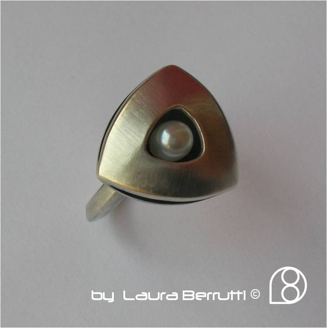 Sterling Silver Triangle Shape With Pearl - Etsy