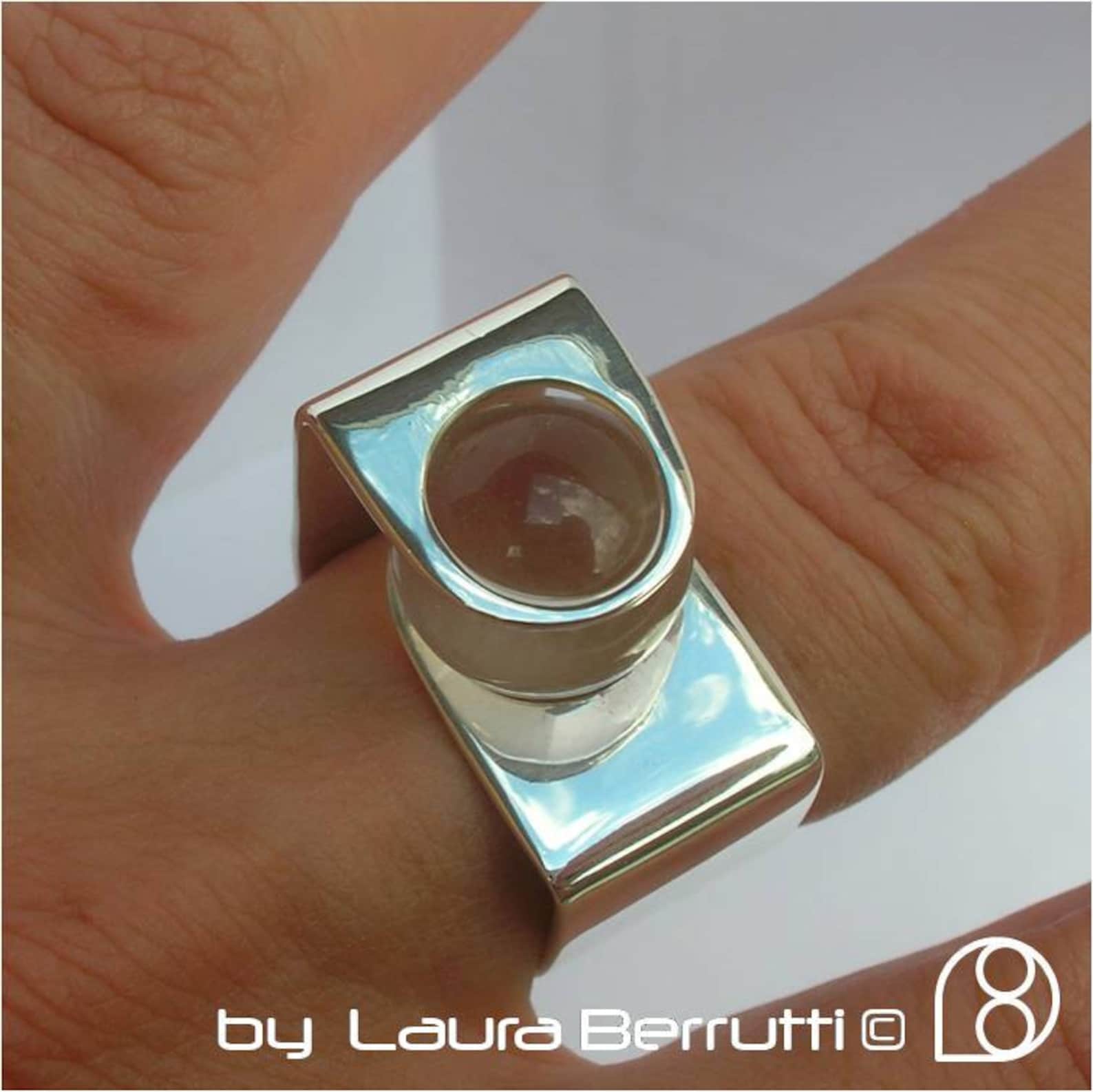 Sterling Ring With Crystal Rock Sphere - Etsy