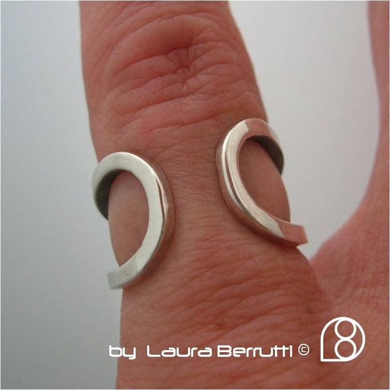 Sterling Silver Ring Framed Shape Open on the Top - Etsy