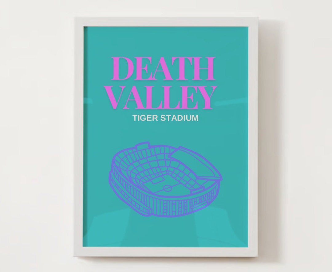 LSU Print, Dorm Room Art, Dorm Room Decor, College Art // Death Valley ...