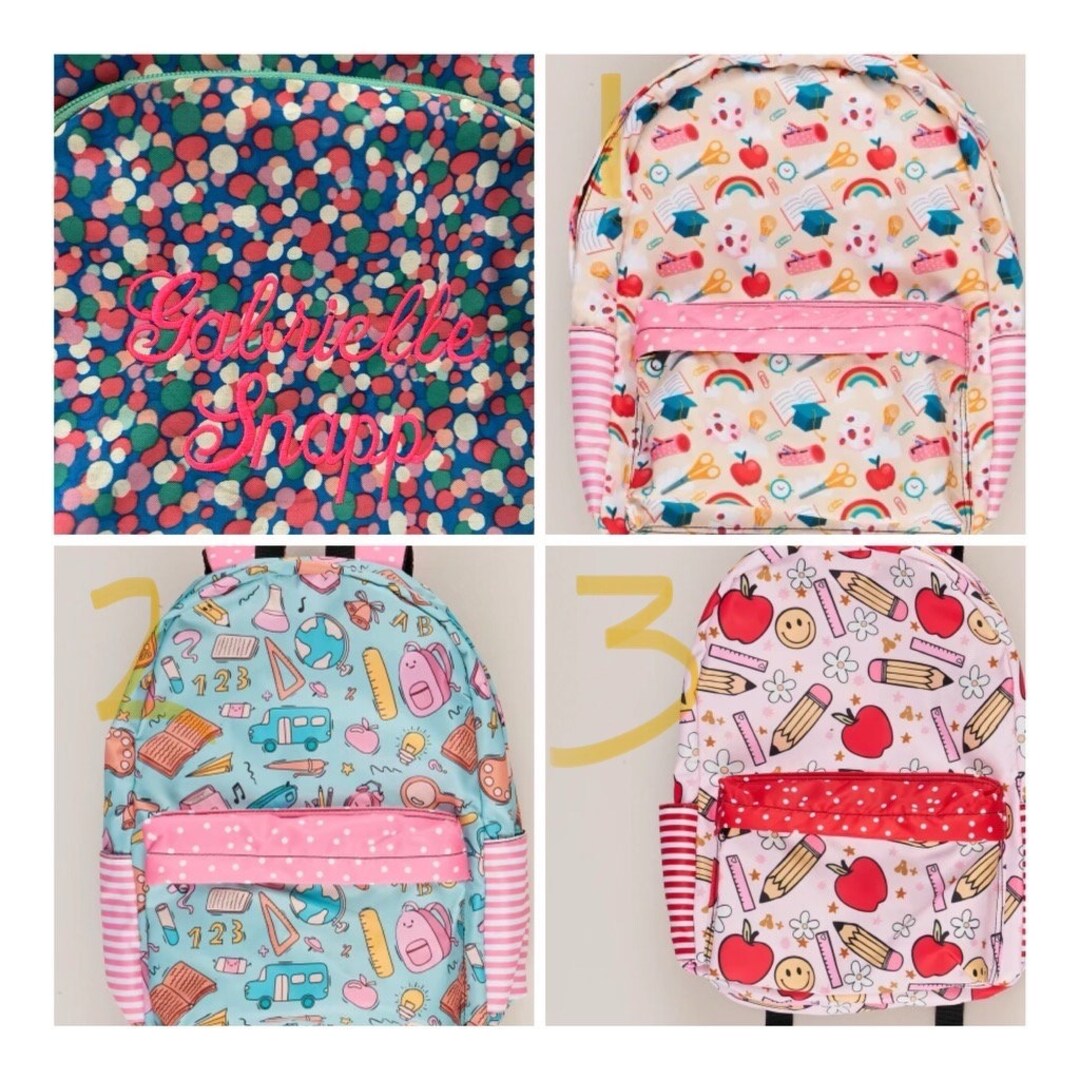 Back to School Backpack Name Embroidered, Backpack, School Bag, Back to ...