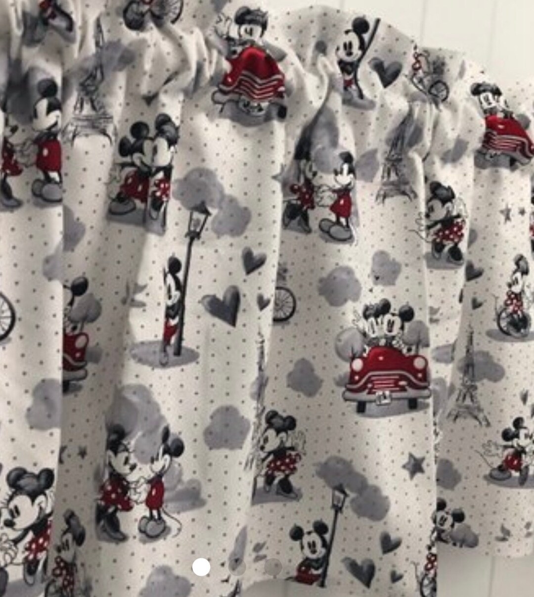 Minnie Mickey Mouse Romance Window Topper Curtain Valance - Etsy