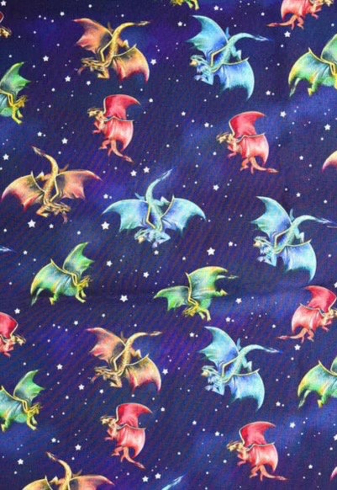 Blue Flying Dinosaur Animal Fabric by the Yard, Half Yard, Cotton ...
