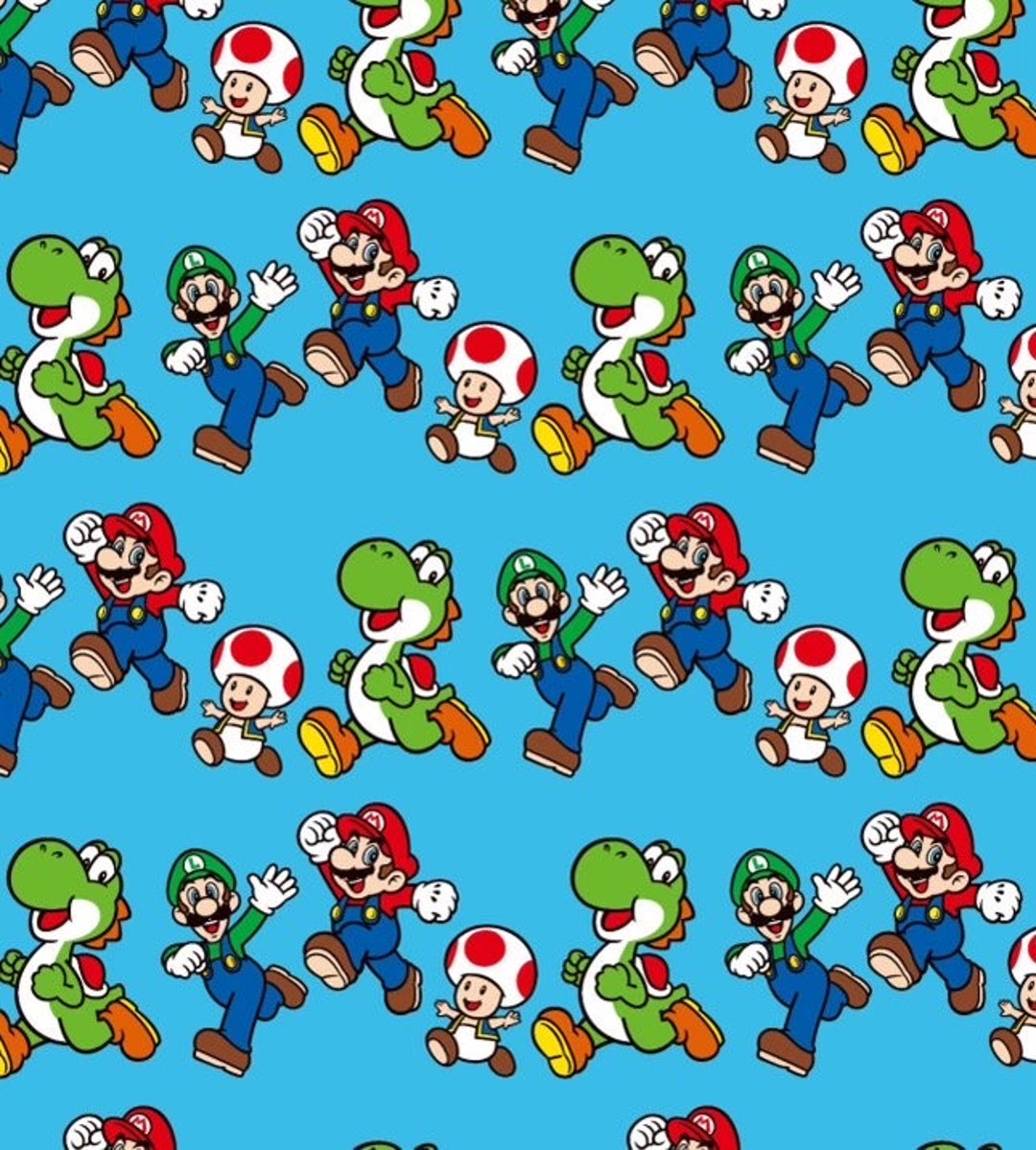 Mario Video Game Mario Kart Fabric by the Yard, Half Yard, Cotton ...