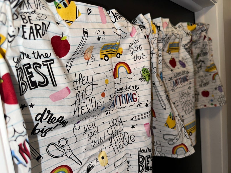 Back to School Classroom Notebook, Abc Window Topper Curtain Valance - Etsy