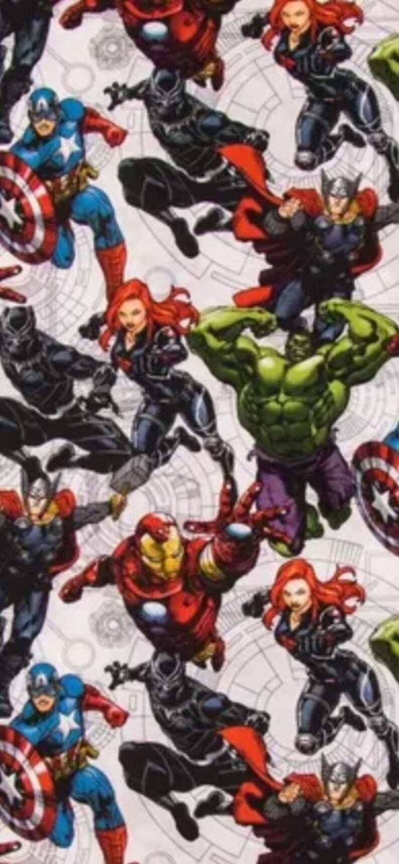 Marvel Super Heros Ironman Thor Spiderman Fabric by the Yard, Half Yard ...