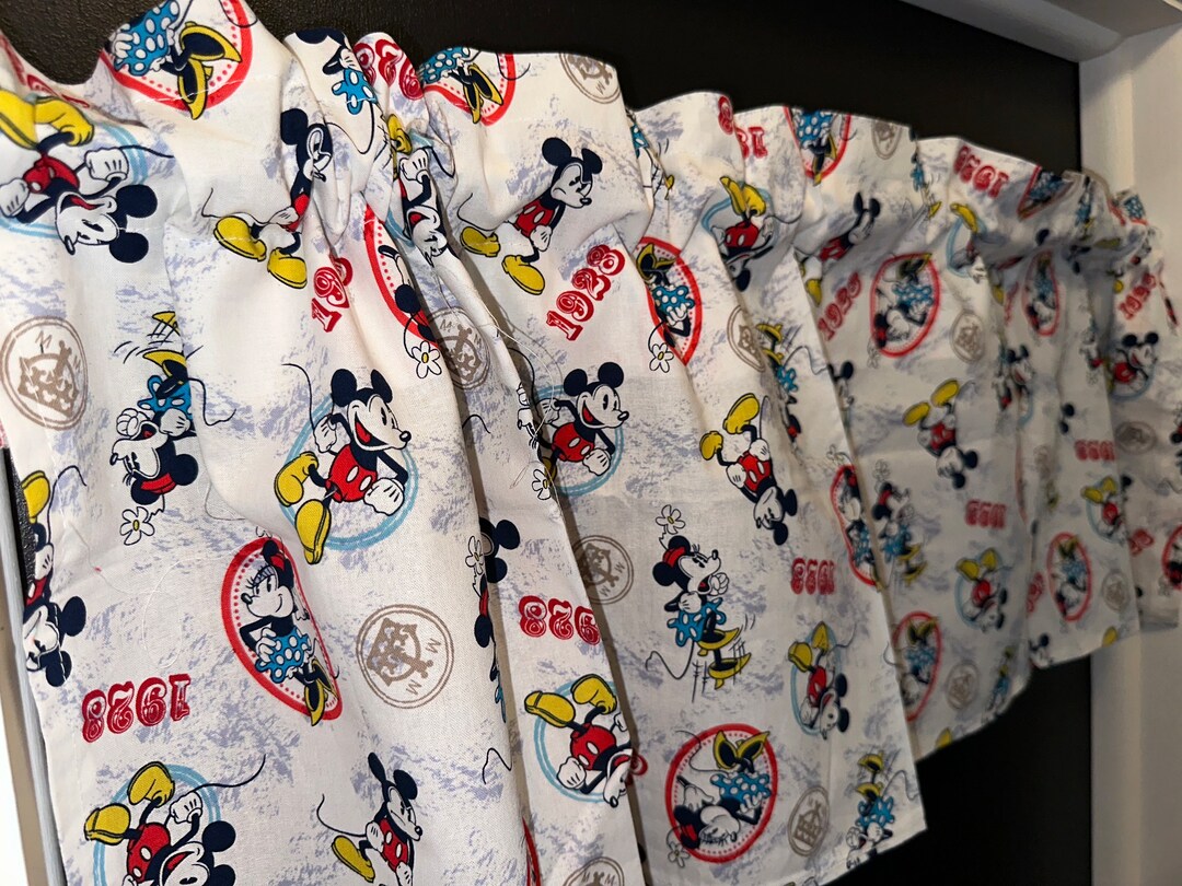 Vintage Look Mickey Mouse Window Topper Curtain Valance - Etsy