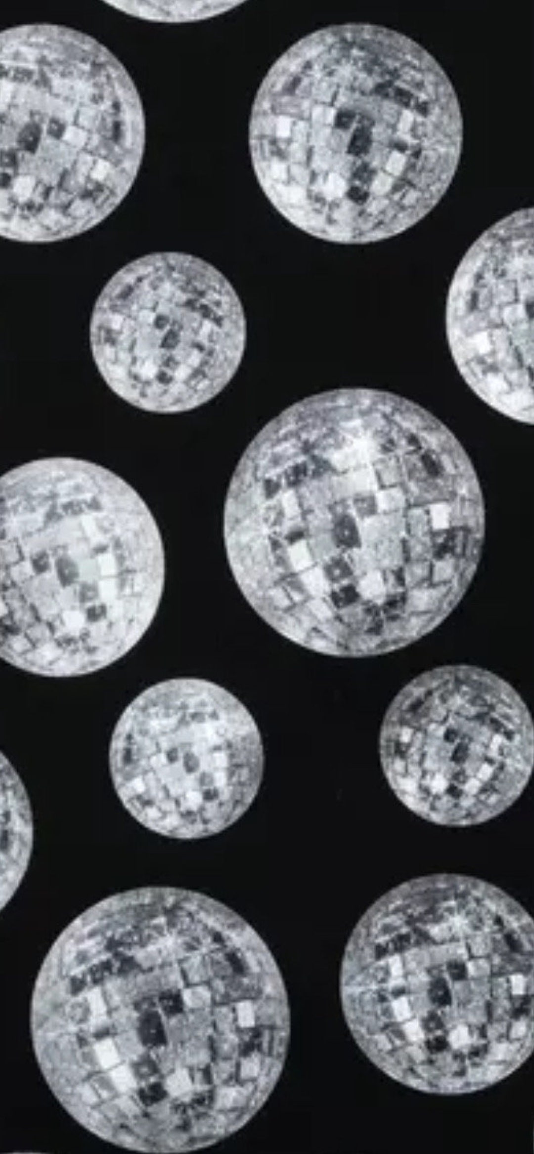 Black Disco Ball DJ Fabric by the Yard, Half Yard, Cotton Fabric, 100% ...