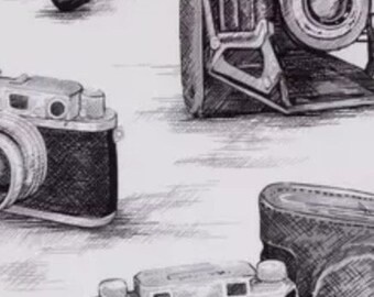 Retro Camera Fabric Make It Snappy by Pennycandy Vintage Retro Camera ...