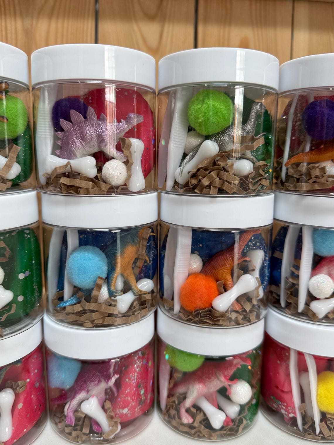 Dino Dig Sensory Dough Party Favors - Dinosaur Birthday, 5 Jars - Etsy