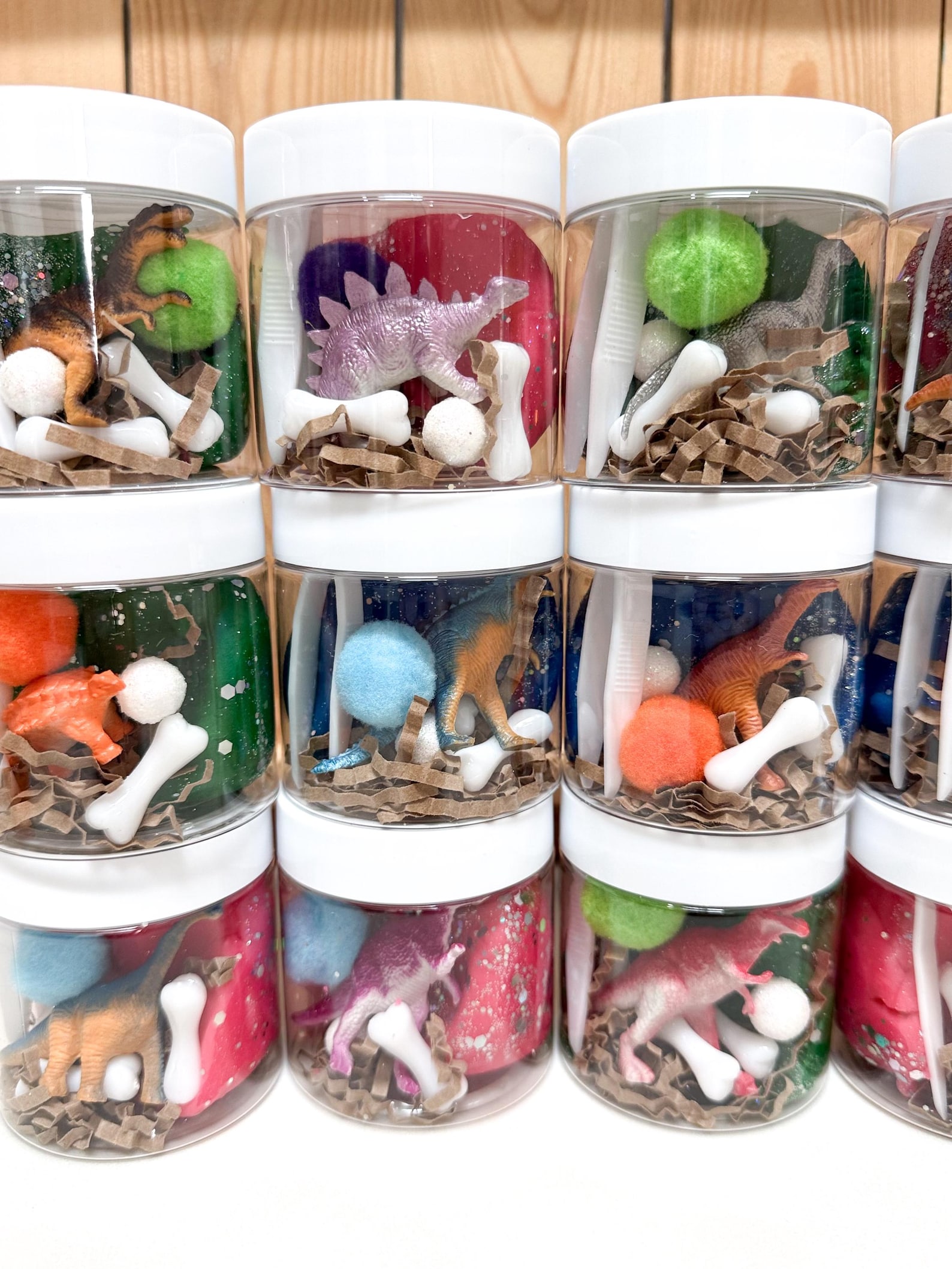 Dino Dig Sensory Dough Party Favors - Dinosaur Birthday, 5 Jars - Etsy