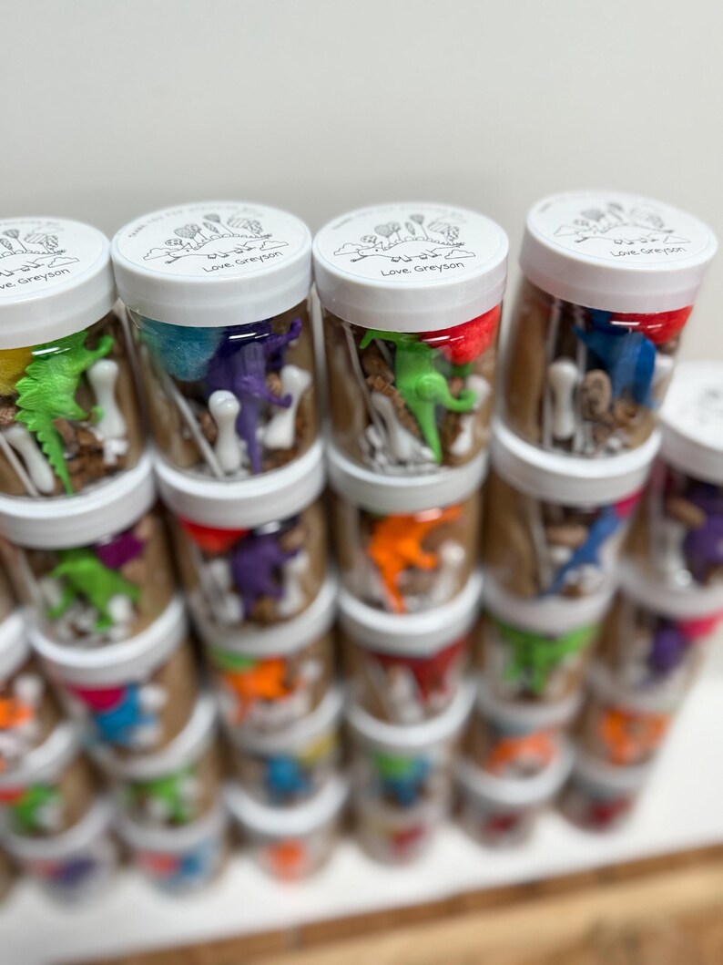 Dino Dig Party Favor Set – 5 Jars | Sensory Playdough for Kids ...