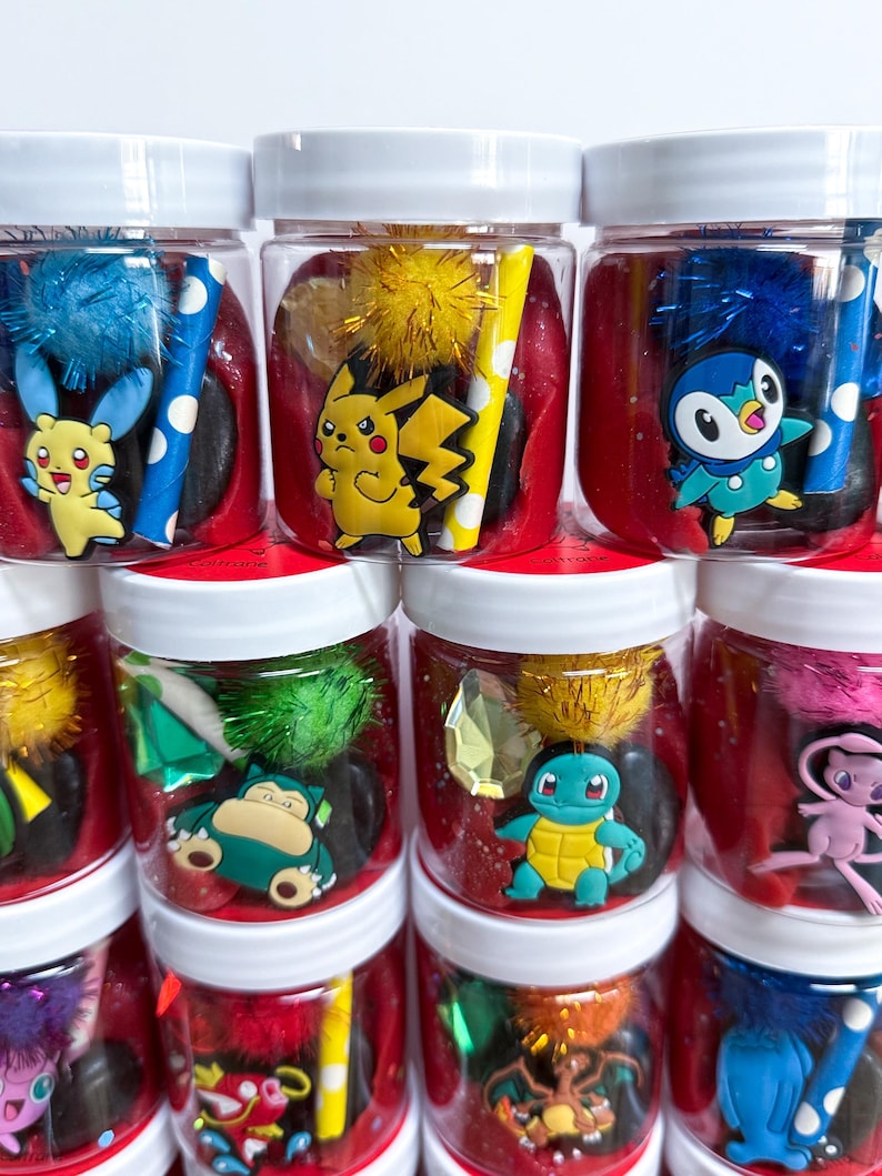Pokemon Playdough Sensory Jars – Party Favors, 5 Themed Jars - Etsy