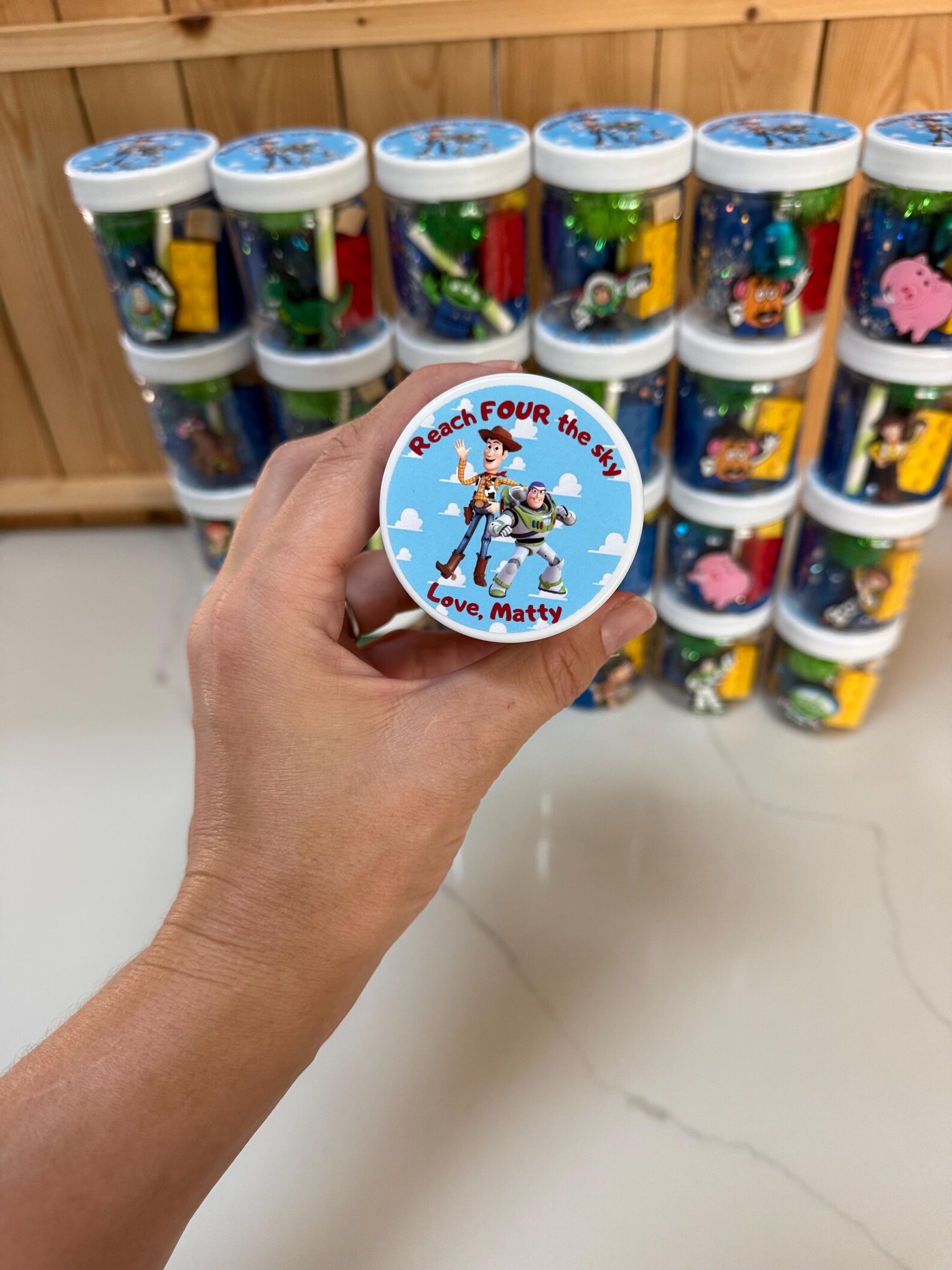 Toy Story Inspired Playdough Set – 5 Sensory Jars for Birthday Party ...