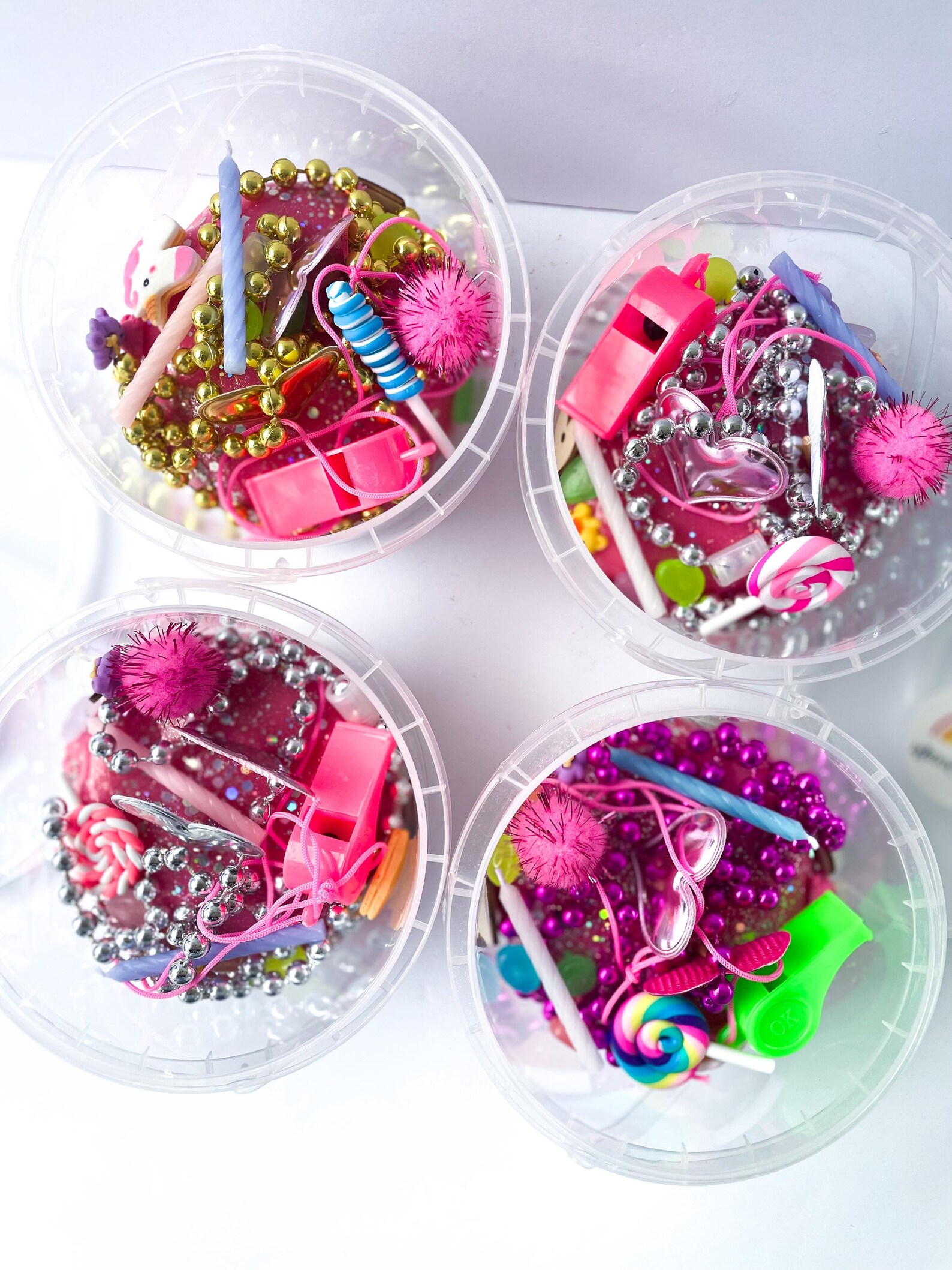 Pink Party Playdough Bucket – Large Sensory Jar for Kids’ Birthdays ...