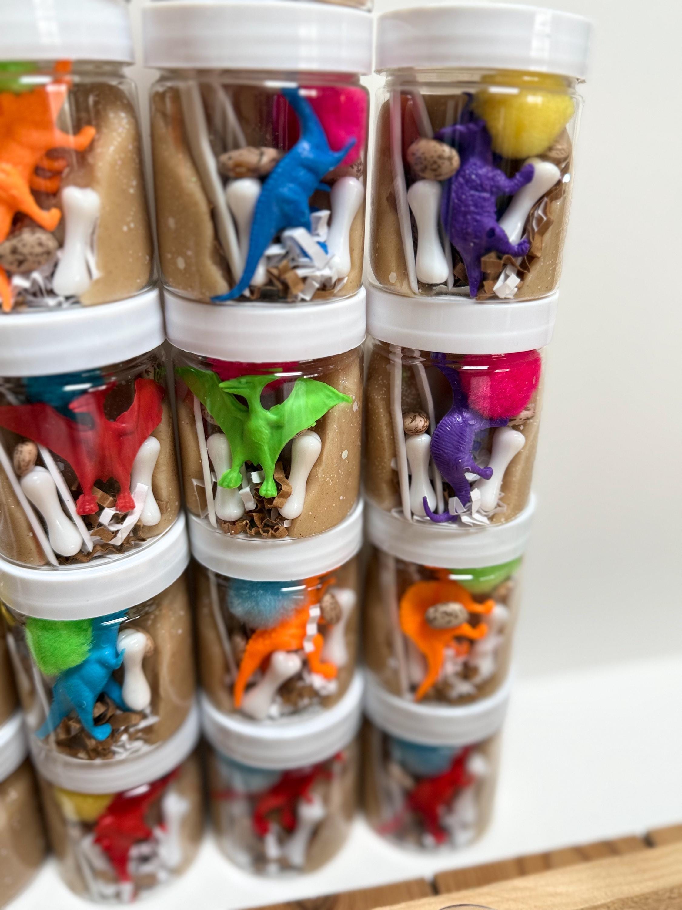 Dino Dig Party Favor Set – 5 Jars | Sensory Playdough for Kids ...