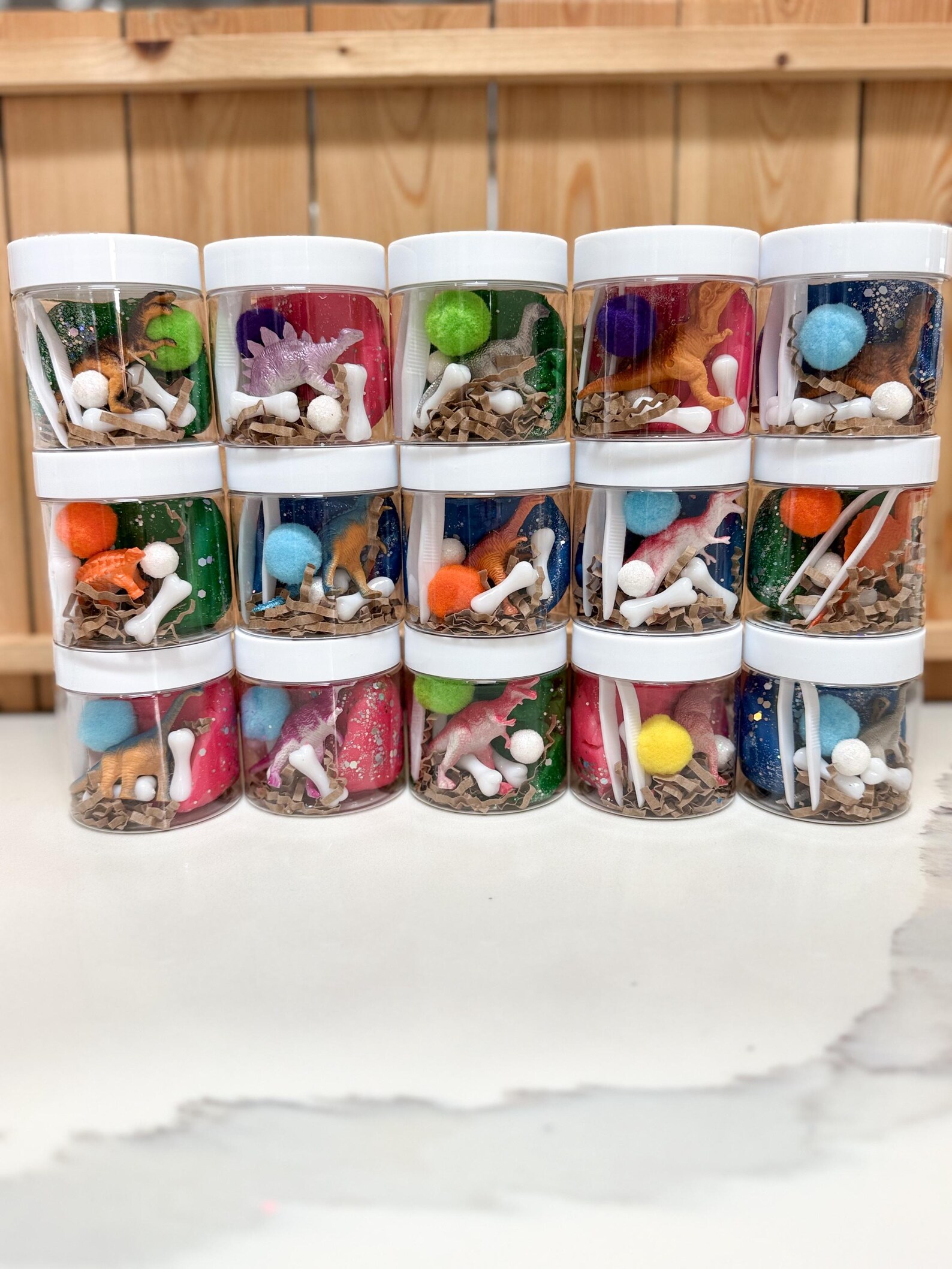 Dino Dig Sensory Dough Party Favors - Dinosaur Birthday, 5 Jars - Etsy