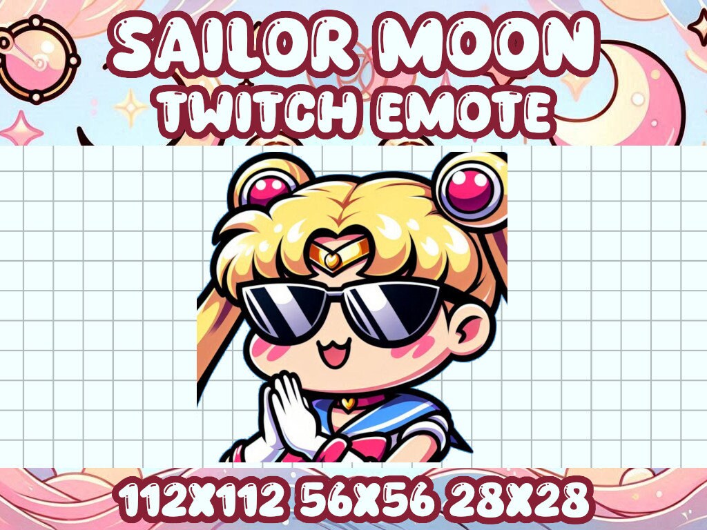 Sailor Moon EZ Clap Emote Cute Kawaii Anime Icon Digital Chibi Gamer ...