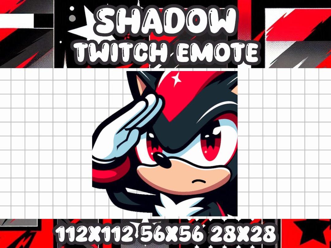 Shadow Salute Chibi Emote | Kawaii Sonic Icon for Twitch and Discord - Etsy